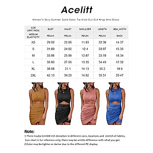 Acelitt Sexy Summer Beach Hawaiian Mini Dresses for Women 2024 Vacation Date Night Cutout Bodycon Short Dress Rose Medium
