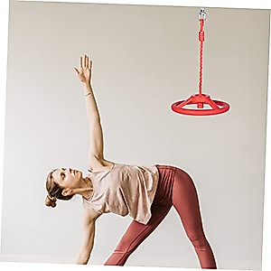 Totority Ninja Wheel Kids Swing Exercise Accessories Swing Indoor Outdoor Playset Playground Sets for Backyards Gym Monkey Wheel Arm Muscle Training Ring Gymnastic Rings Swing Gym Ring Red