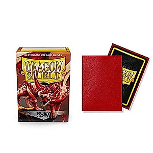 10 Packs Dragon Shield Matte Ruby Standard Size 100 ct Card Sleeves Display Case