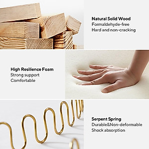 Alberobelo 86" Cloud Couch Boucle Sofa 3 Seater Couch with Solid Wood Frame Sofa & 2 Throw Pillow, Mid Century Modern Plush Couch, Cloud Sofa for Living Room, Office, Bedroom