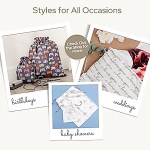 Gather & Knot Drawstring Gift Bags | Premium Canvas | 22" Extra Large | Reusable Fabric Wrap for Girls Baby Shower or Birthday | XL Elephant Pink Flat Bottom