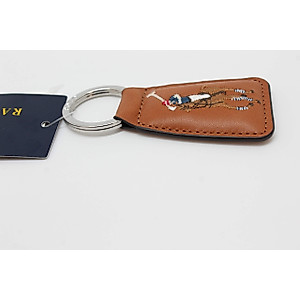 Polo Ralph Lauren Multi-Color Big Pony Key Chain Fob Leather Tan