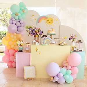 Felice Arts Pastel Balloons Garland Kit Macaron Balloons Arch Kit Baby Shower Rainbow Ice Cream Party Supplies Daisy Birthday Party Decorations
