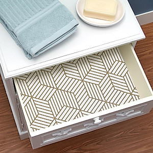 WENMER 17.71 Inchx118 Inch Geometric Hexagon Wallpaper Peel and Stick Wallpaper Removable Self Adhesive Wallpaper Vinyl Film Shelf Paper & Drawer Liner Roll for Home Use