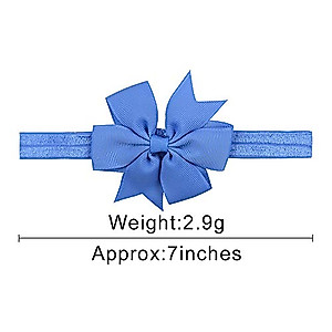 jollybows 40pcs Baby Girls Grosgrain Ribbon Hair Bows Headbands 3" Hair Band Hair Accessories for Infants Newborn Toddler