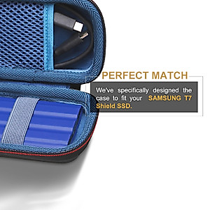 LTGEM Hard Case Compatible with Samsung T7 Shield T9 Portable SSD Solid State Drive,Blue