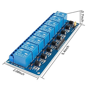 Lystin 8 Channel DC 5V DC 230V Relay Module Control Board with Optocoupler for UNO R3 MEGA 2560 1280 DSP ARM PIC AVR TTL Logic STM32 Raspberry Pi