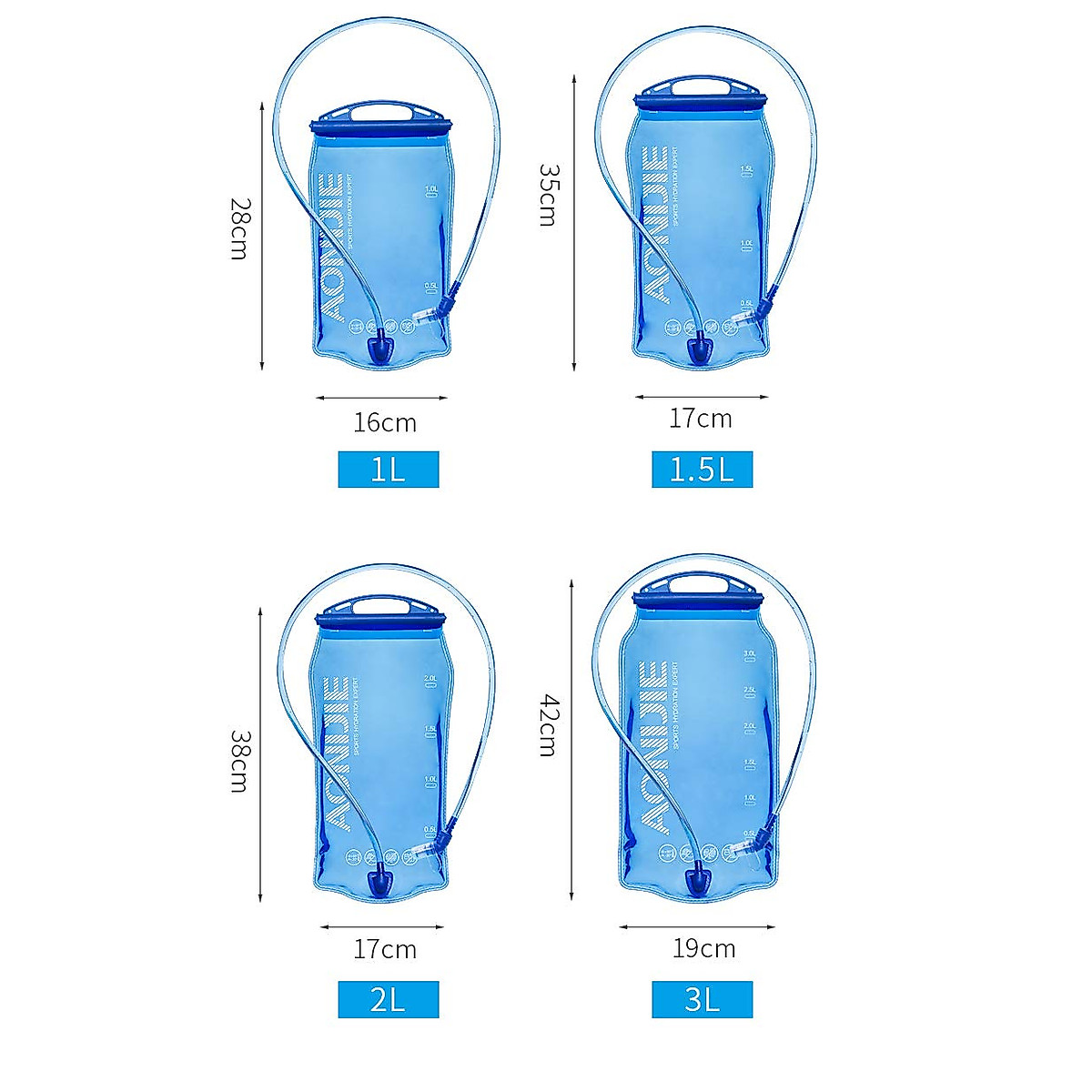 AONIJIE 1L/ 1.5L/ 2L/3L Folding Riding Running Water Bag Outdoor Mountaineering Backpack Drinking Bag (1.5L)