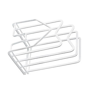 Chopping Board Organizer, Multifunctional Pot Pan Lid Stand Holder Iron Good Ventilation Kitchen Countertop Organizer, Chopping Board Storage Rack for Kitchen(Standard-White)