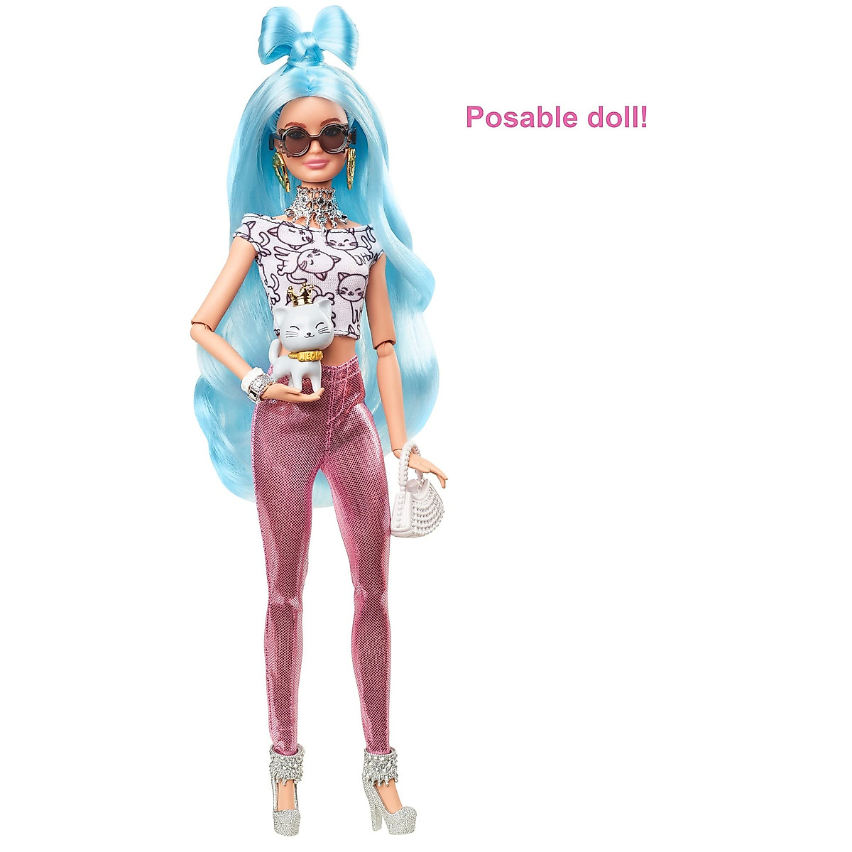 Barbie Extra Doll & Accessories Set with Pet, Mix & Match Pieces for 30+ Looks, Multiple Flexible Joints, Kids 3 Years Old & Up, GYJ69