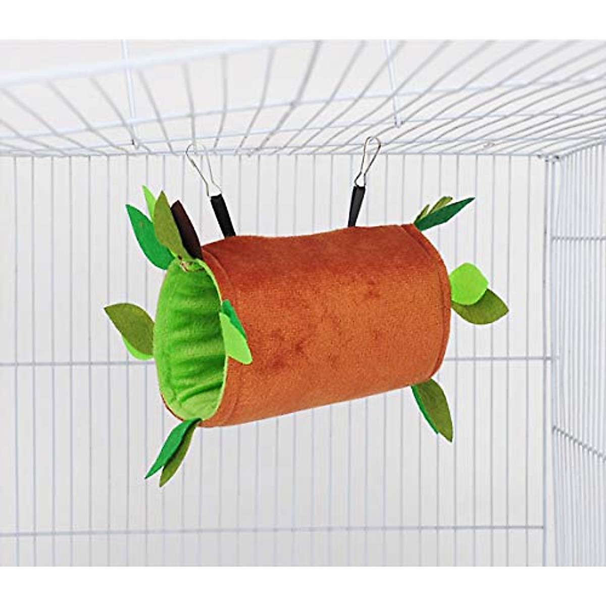Hamiledyi Hamster Hammock Small Animals Hanging Warm Bed House Organic Natural Apple Wood Chewing Stick Rat Cage Nest Accessories Toy Hanging Tunnel and Swing for Sugar Glider Squirrel