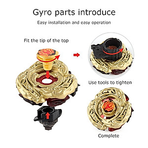 Battling Tops Metal Fusion Starter Set with 4D Launcher Grip Burst Battle Set Packed in Storage Case