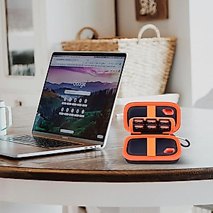 Case Compatible with SanDisk Extreme Pro/for SanDisk Portable SSD 1TB 2TB 4TB 500GB External Solid State Drive, Travel Storage Holder Bag for 2 SSD and Memory Card SD Card -Orange (Box Only)