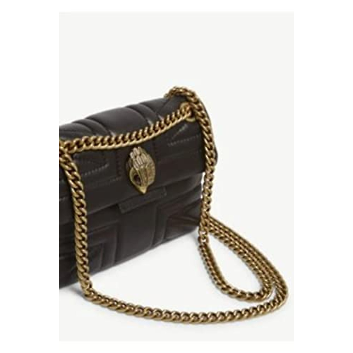 Kurt Geiger Women’s Mini Kensington Union Jack Quilted Leather Crossbody, Black