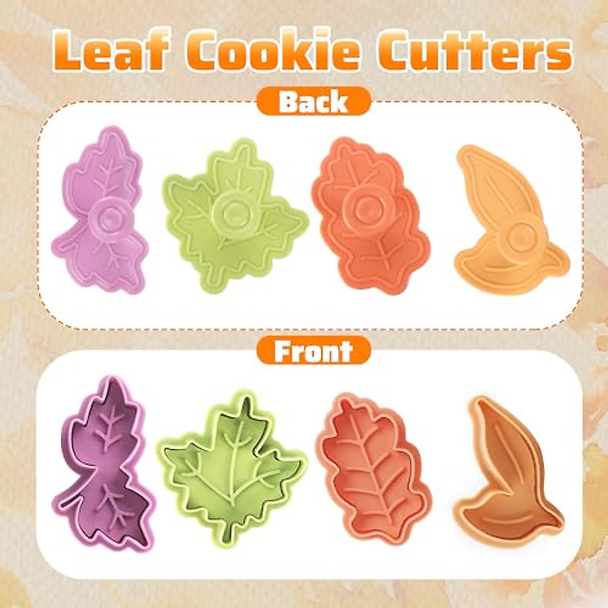 Yunko Cake Leaves Baking Pie Crust Cutters Set of 4