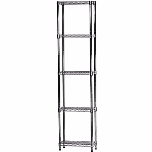 Shelving Inc. 10" d x 18" w x 96" h Chrome Wire Shelving with 5 Tier Shelves, Weight Capacity 800lbs Per Shelf