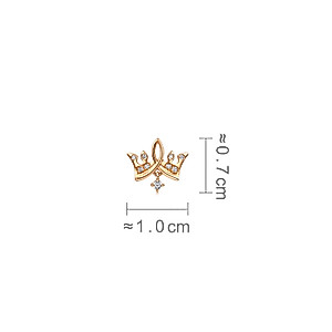 CHOW SANG SANG Delicate Gold 18K Rose Solid Gold Crown Single Stud Earring for Women and Girls 93320E
