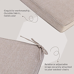 JMKaixin Outdoor Chair Cushions 19 x 19 Inch Waterproof Patio Seat Cushions for Patio Furniture Garden Sofa Couch with Zipper and Adjustable Straps, Set of 4