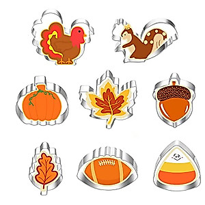 ANMEISH Cookie Cutters Set, 80-Piece — Holiday, Alphabet, Numbers and Everyday Shapes Metal Cookie Cutters, Including Christmas, Fall Thanksgiving, Halloween, Easter (80)