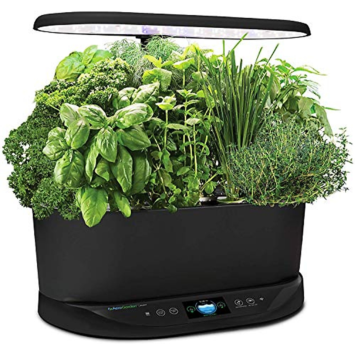 AeroGarden Bounty - Indoor Garden with LED Grow Light, WiFi and Alexa Compatible, Black & Heirloom Salad Greens Seed Pod Kit (9-pod)
