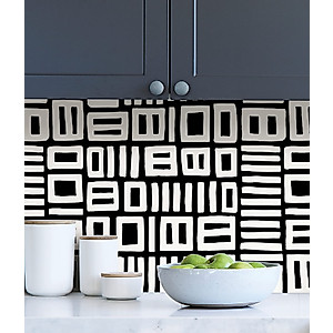 Black Pepper Paperie BPS4058 Traverse Peel & Stick Wallpaper, Black