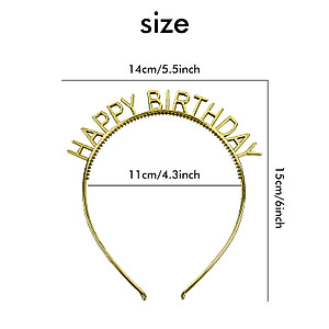 Lawie 10 Pack Bulk Gold Silver Happy Birthday Headbands Thin Plain Blank Hard Base Plastic Headbands Skinny Hair Bands Clasps Tiara Crown Hair Holder DIY Arts and Crafting Party Headpiece Accessories