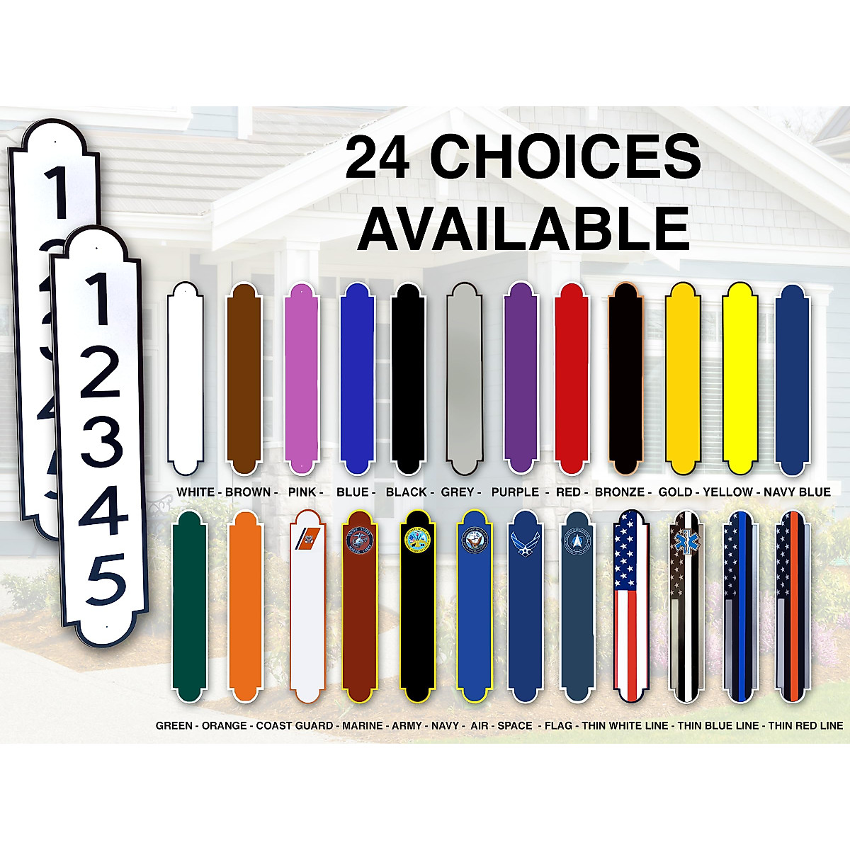 Curb N Sign Mailbox Numbers Plaques - Made of Aluminum Composite Material - Super Reflective Mailbox Numbers for Outside - Customized Mailbox Number Plaque - Pre-Drilled - Versatile Usage (American flag)