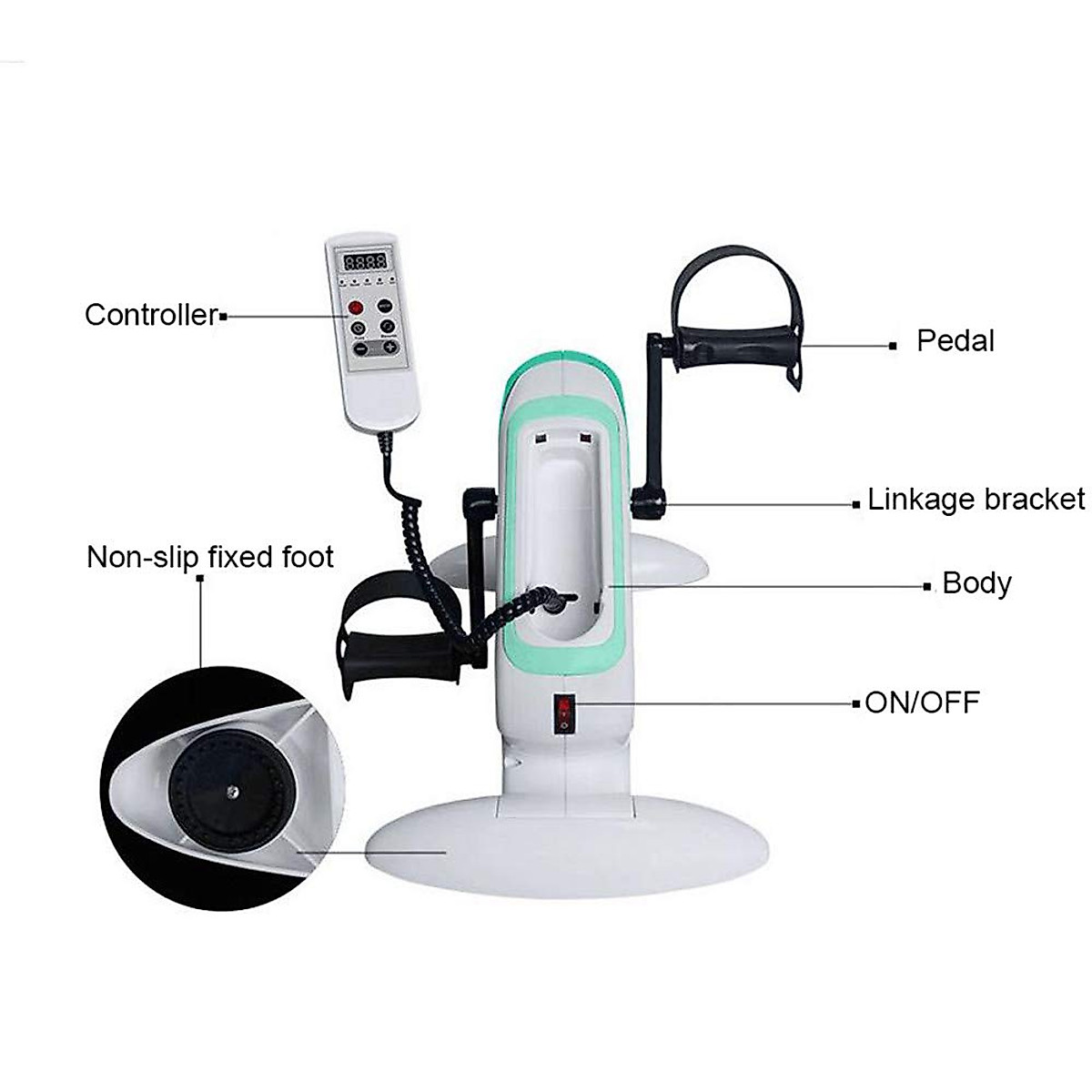 Fitness Motorized Electric Mini Exercise Bike/Pedal Exerciser,Electric Pedal Exerciser for Seniors Portable Fitness Cycle for Arm/Leg Exercise Mini Cycling Trainer Stationary Exercise Leg Peddler