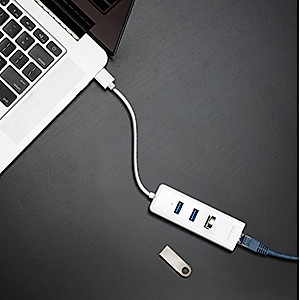TP-Link USB 3.0 to Ethernet Adapter, Portable 3-port USB Hub with 1 Gigabit RJ45 Ethernet Port Laptop Network Adapter, Supports Win 7/8/8.1/10, Mac OS X (10.6-10.14), Linux OS and Chrome OS