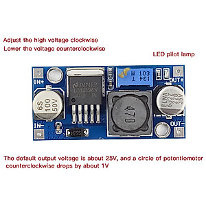 10Gtek# Buck Converter Step Down Module LM2596 DC to DC Voltage Regulator, 3.0~40V to 1.5~35V Power Supply Module, Pack of 2