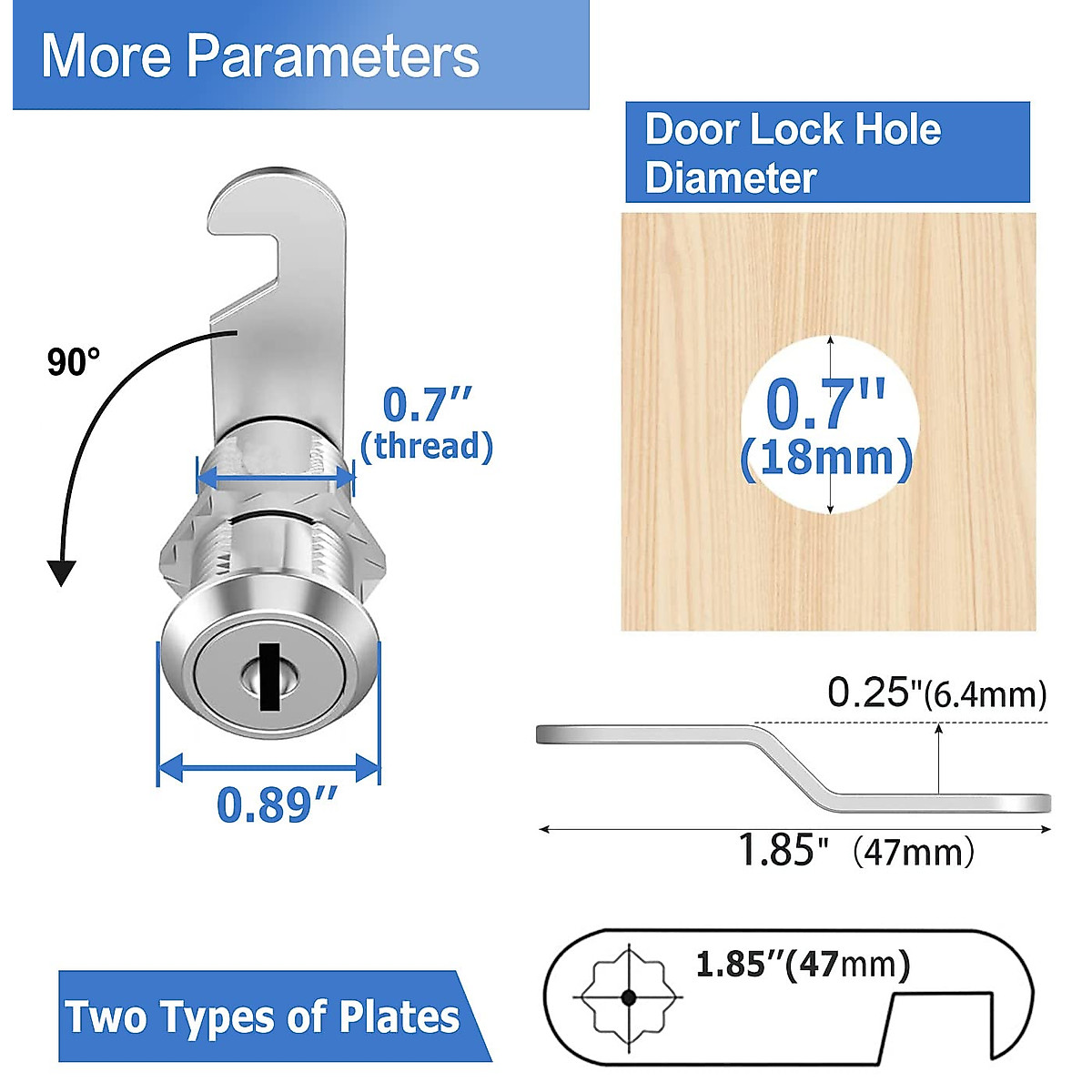 Sissinda Cam Locks Cabinet Locks Keyed Alike,1-1/8Inch Cylinder Fits on 0.9Inch Max Panel Thickness,Secure Drawer RV Camper Trailer,Zinc Alloy(1-1/8Inch 12Pcs)