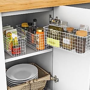 Joben Oligey 3 Set [Extra Large] Hanging Wall Wire Baskets, Farmhouse Food Storage Kitchen Pantry Laundry Closet Garage RV, White