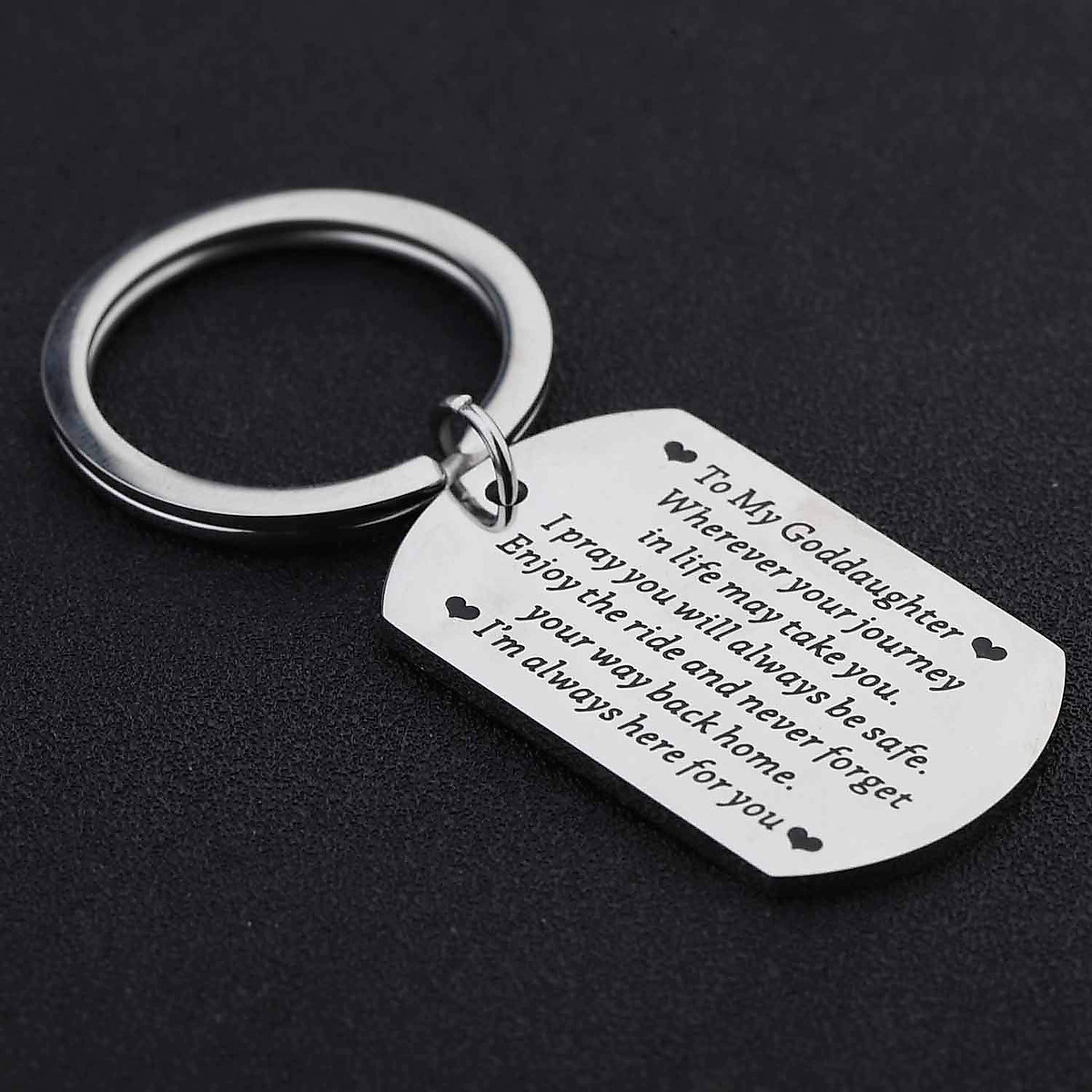 BNQL Goddaughter Keychain Goddaughter Gifts from Godmother Baptism Gift Religious Jewelry for Goddaughter