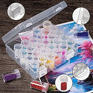 Bead Organizer, Bead Containers, 30 Grids Diamond Painting Storage Containers Clear Bead Organization Diamond Painting Accessories Small Storage Container for Beads Seeds Glitter Rhinestones (1 Pack)
