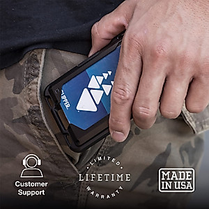 Dango Slim Minimalist Wallet for Men - RFID Blocking - All-Metal, Jet Black