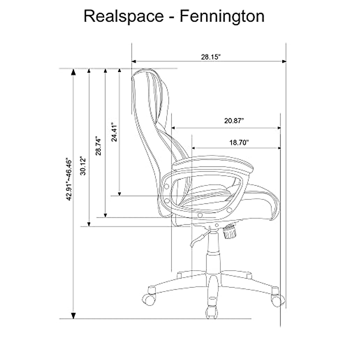 Realspace Fennington High-Back Bonded Leather Chair