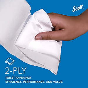 Scott Essential Jumbo Roll JR. Commercial Toilet Paper (67805), 100% Recycled Fiber, 2-PLY, White, 12 Rolls / Case, 1000' / Roll
