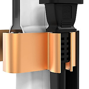 DODAMOUR 2 Pack Wall Mount Curling Iron Holder, Hair Curler Storage Organizer Stand, Hairdressing Hanging Rack for Flat Irons, Curling Wands, Hair Straighteners, Combs (Black Gold)