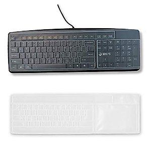 Reusable Waterproof Keyboard Cover, Universal Clear Anti-Dust Keyboard Skin Protector Cover for 104/107 Keys Standard Desktop Keyboard (2 Pack)
