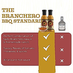 Branch Sauce Co. - Branchero Spicy BBQ Sauce, Sweet & Smoky Barbecue Sauce Blended with Creamy Ranch Dressing, BBQ Sauce for Marinating, Glazing, Basting and Dipping, 12 fl. oz, 2-Pack
