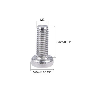 uxcell M3x8mm Machine Screws Pan Phillips Cross Head Screw 304 Stainless Steel Fasteners Bolts 100Pcs