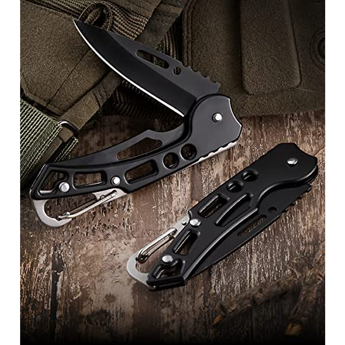 EPZEY Men's pocket folding knife, mini folding key chain knife with clip, women's stainless steel knife cutting knife, outdoor camping pocket knife, men's gift