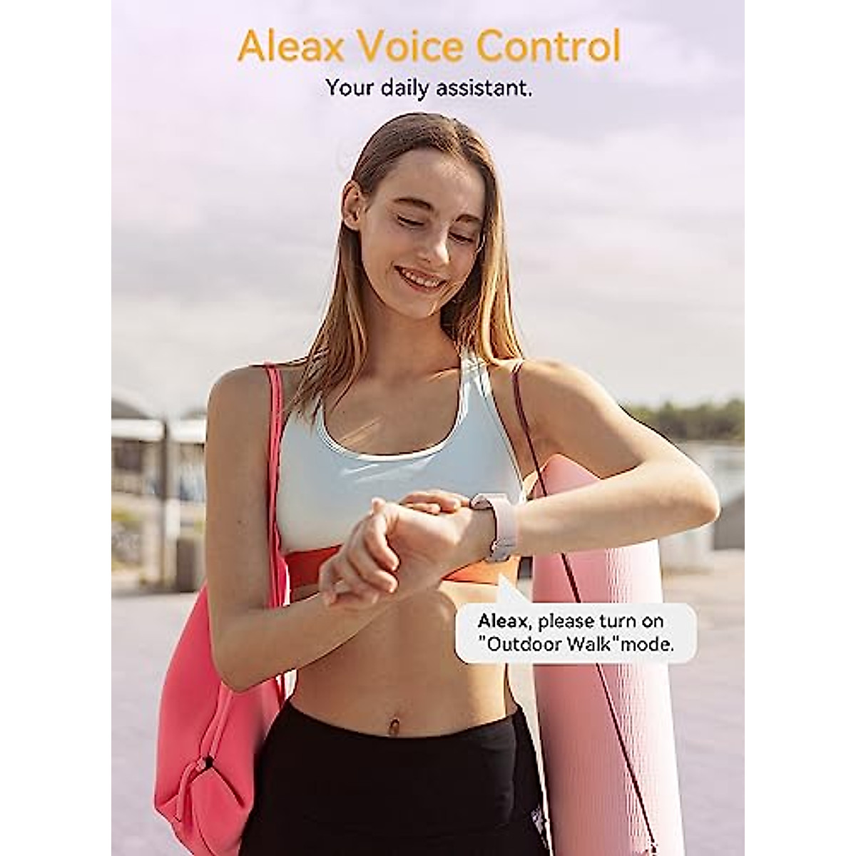 Quican Smart Watch for Women, Health Fitness Watch iPhone Android Compatible, Activity Tracker with Heart Rate/Sleep Monitor/Step Calorie Counter/1.95'' Screen, 100 Sports, IP68 Waterproof Watch