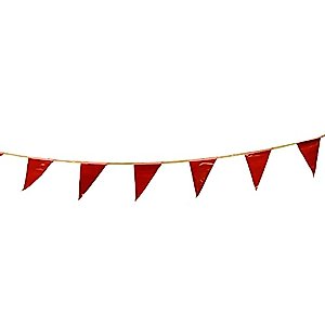 Cortina OSHA Approved Pennant Flags - for Use with Roof Warning Line Perimeters 03-400-105, Red, 105' Length