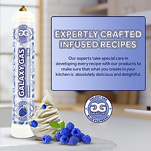 Galaxy Gas Blue Raspberry Flavor,Whipped Cream Dispenser Cartridge Tank, Nitrous Oxide 1.2L 740 Gram, Whipped Cream Tank, N2O Tank, 1 Cylinder