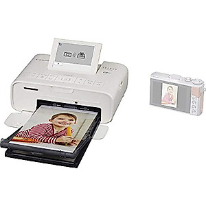 Canon SELPHY CP1300 Compact Photo Printer (White) with WiFi and Accessory Bundle w/Canon Color Ink and Paper Set