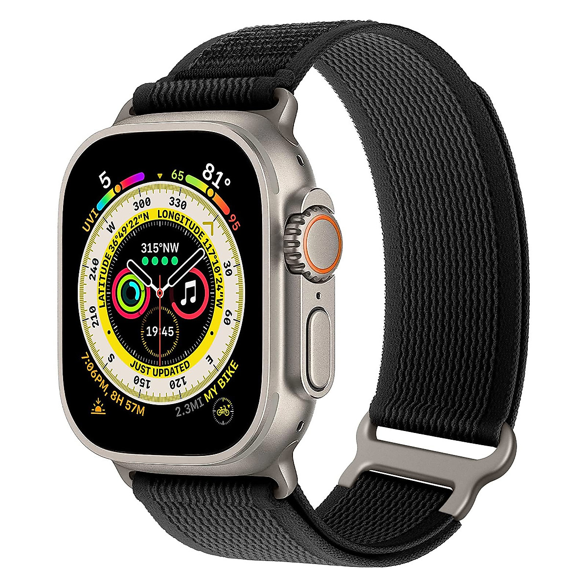 Trail Loop for Apple Watch Band 49mm 45mm 44mm 42mm Women Men, iWatch Bands Sport Strap Nylon Bracelet Wristband for Apple Watch Ultra Band Series 8 Series 7 Series SE2 SE 6 5 4 3 2 1, Black