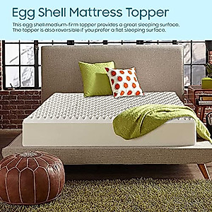 Zutan 2-inch Comfortable Convoluted Egg Shell Breathable Foam Bed Topper | Help Reduce Back Pain and Improve Sleeping Posture, Relaxing Orthopedic Mattress Toppers with Optimum Support, Full, White