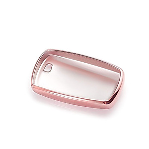 Xotic Tech Rose Gold Soft TPU Key Fob Shell Skin Cover, Compatible with BMW 1 2 3 5 6 7 Series X1 X3 X4 X5 X6 M Models GT3 GT5 F12 F20 F21 F22 F25 F30 F31 GT3 GT5 Z4 Smart Keyless Entry Key