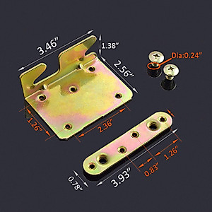 TIHOOD 4PCS Premium Heavy Duty Non-Mortise Bed Rail Fittings Wood Bed Rail Bracket, Headboards and Foot-Boards with Screws